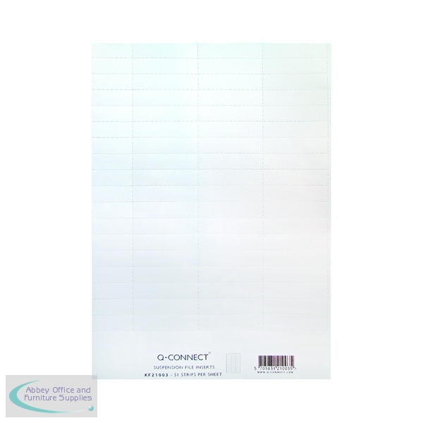 Q-Connect Suspension File Tab Label Inserts White (Pack of 51 ...
